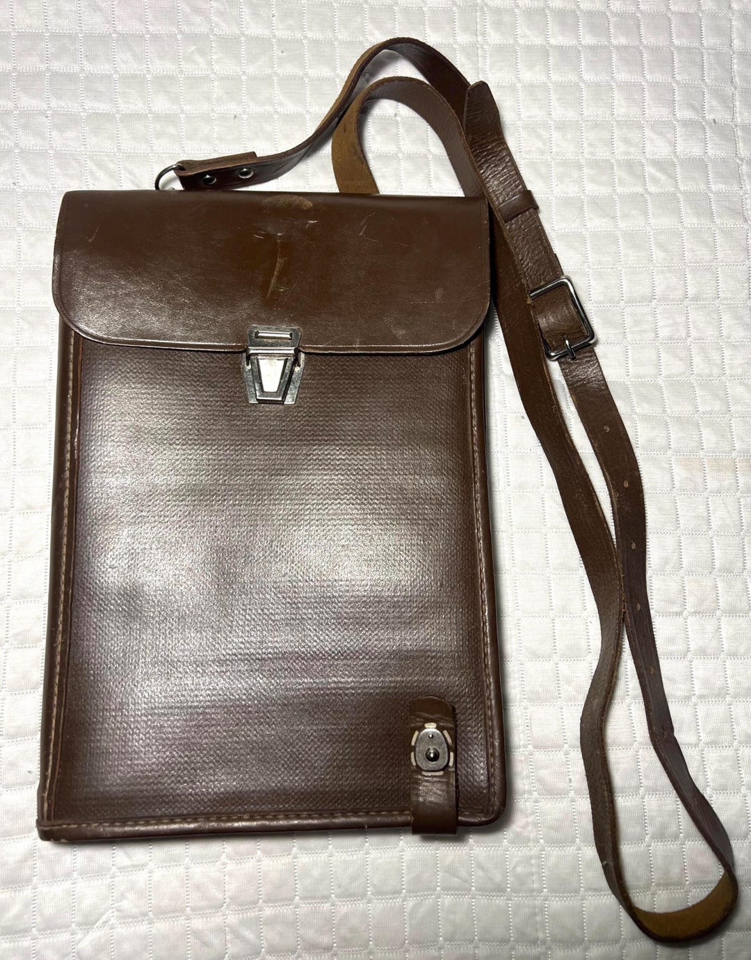 Vintage Soviet Army Officer Tablet Bag, USSR Leather Map Case, 80s ...