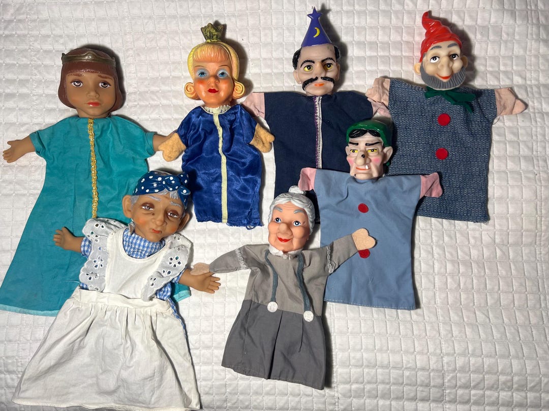 Vintage Hand Puppets, Halloween Glove Dolls, Kasperle Punch & Judy ...