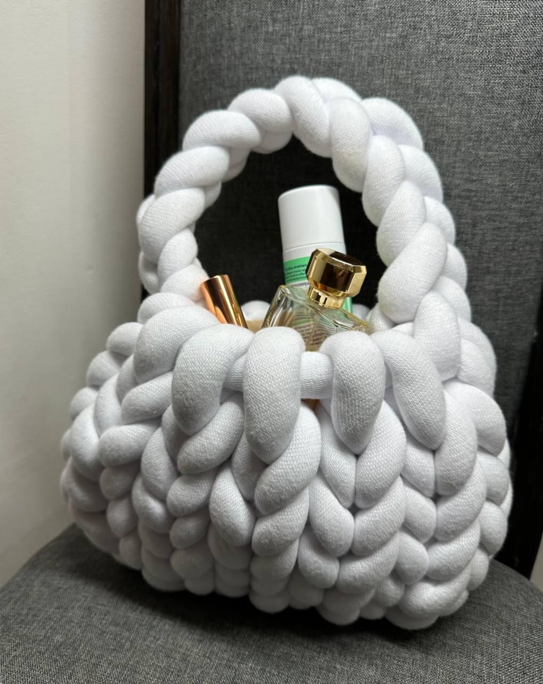 Handmade Chunky Knit Mandu Bag: Korean Style Shoulder Tote - Etsy