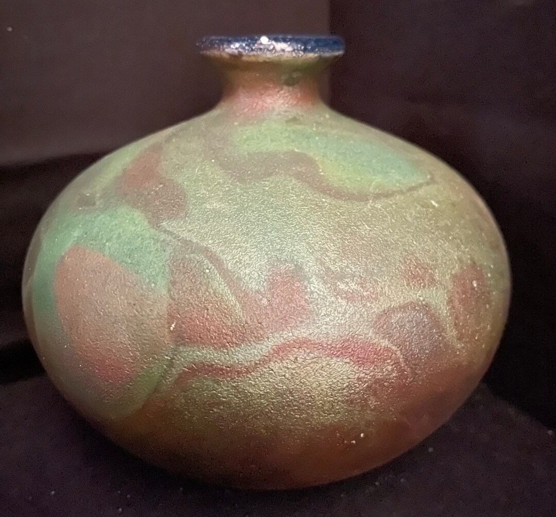 Stephan Art Artisan Raku Art Pottery Vase Signed S. Roy - Etsy