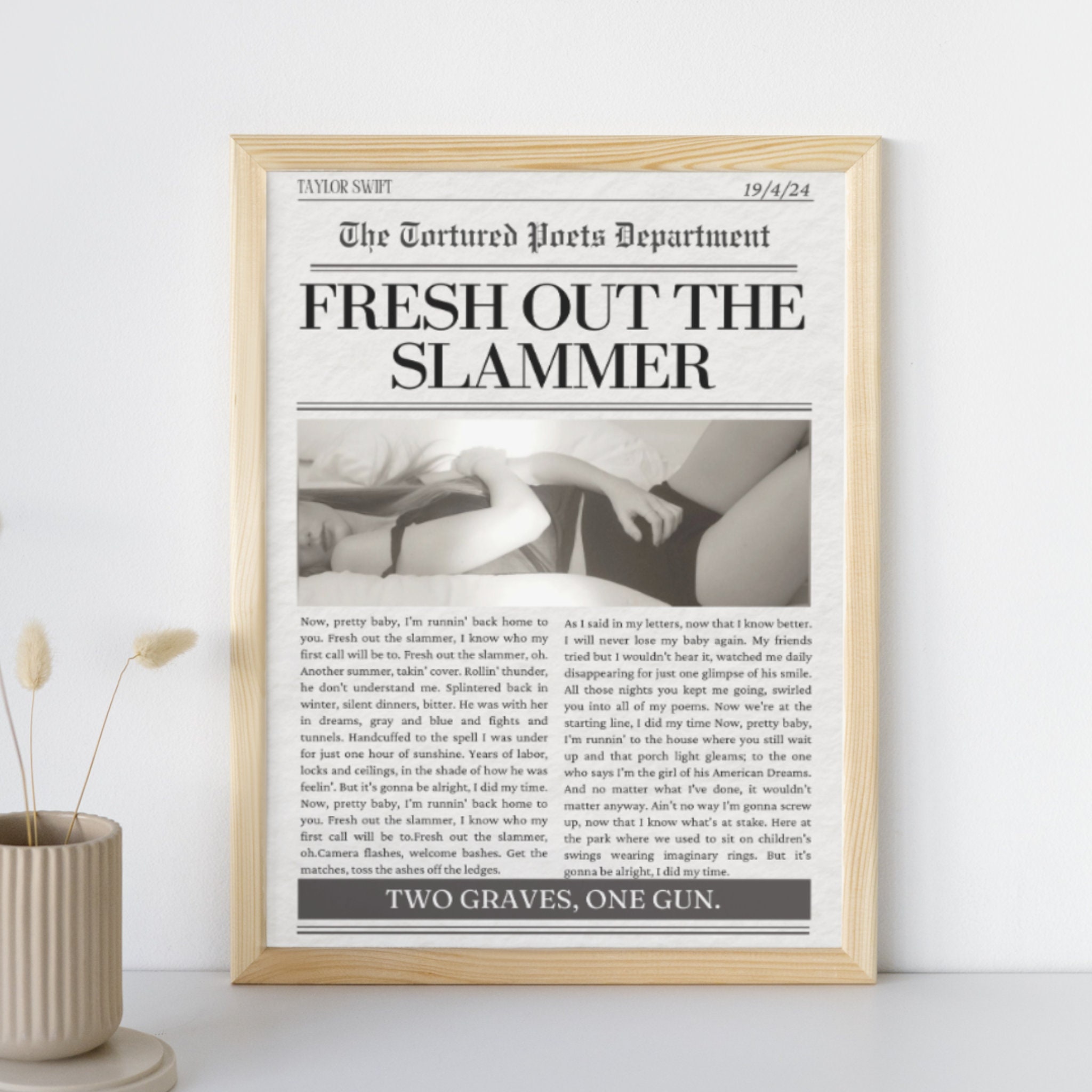 Fresh Out The Slammer Taylor The Tortured Poets Department TTPD Poster ...