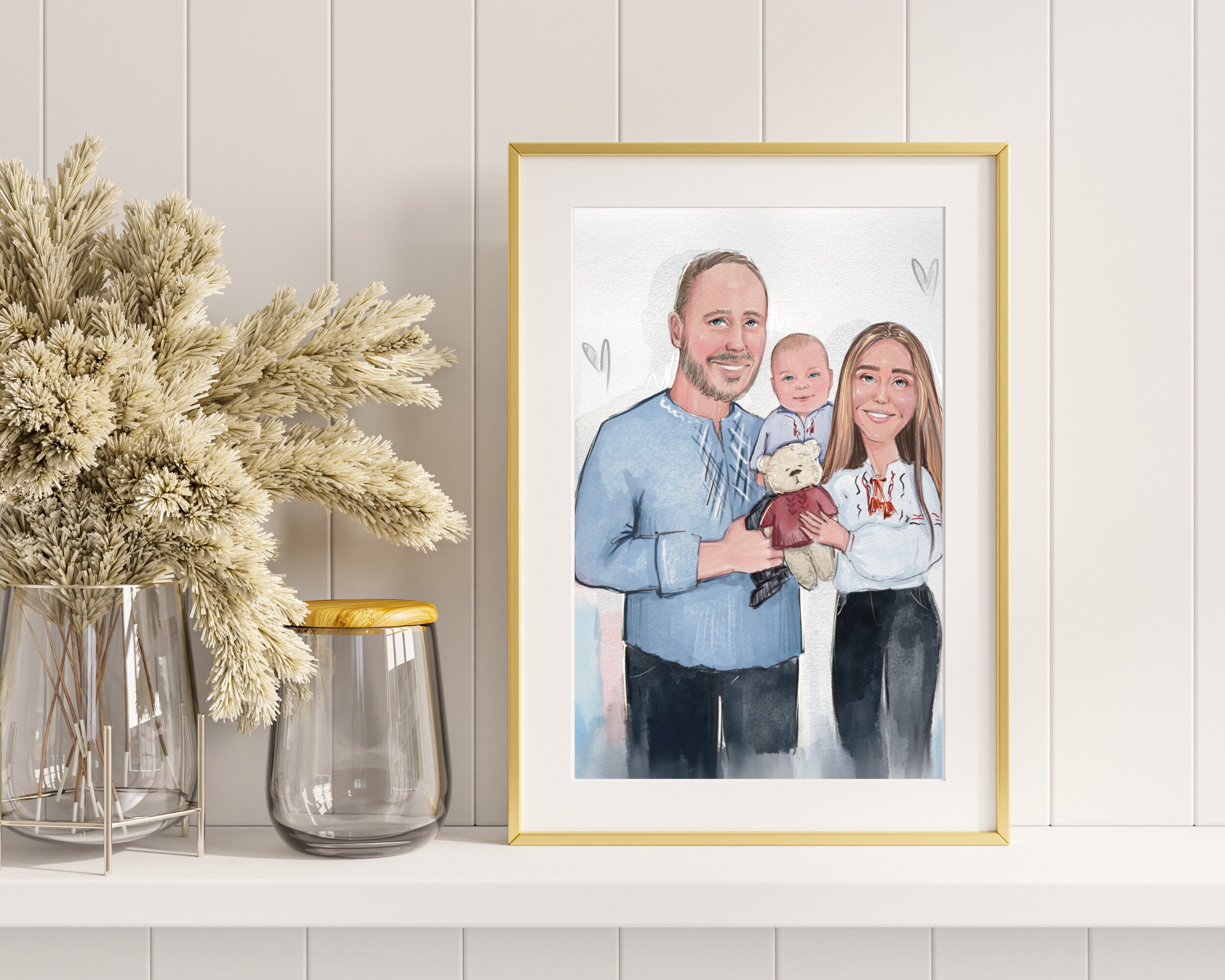 Unique Mothers Day Gift Personalized Family Portrait From Photo Custom ...