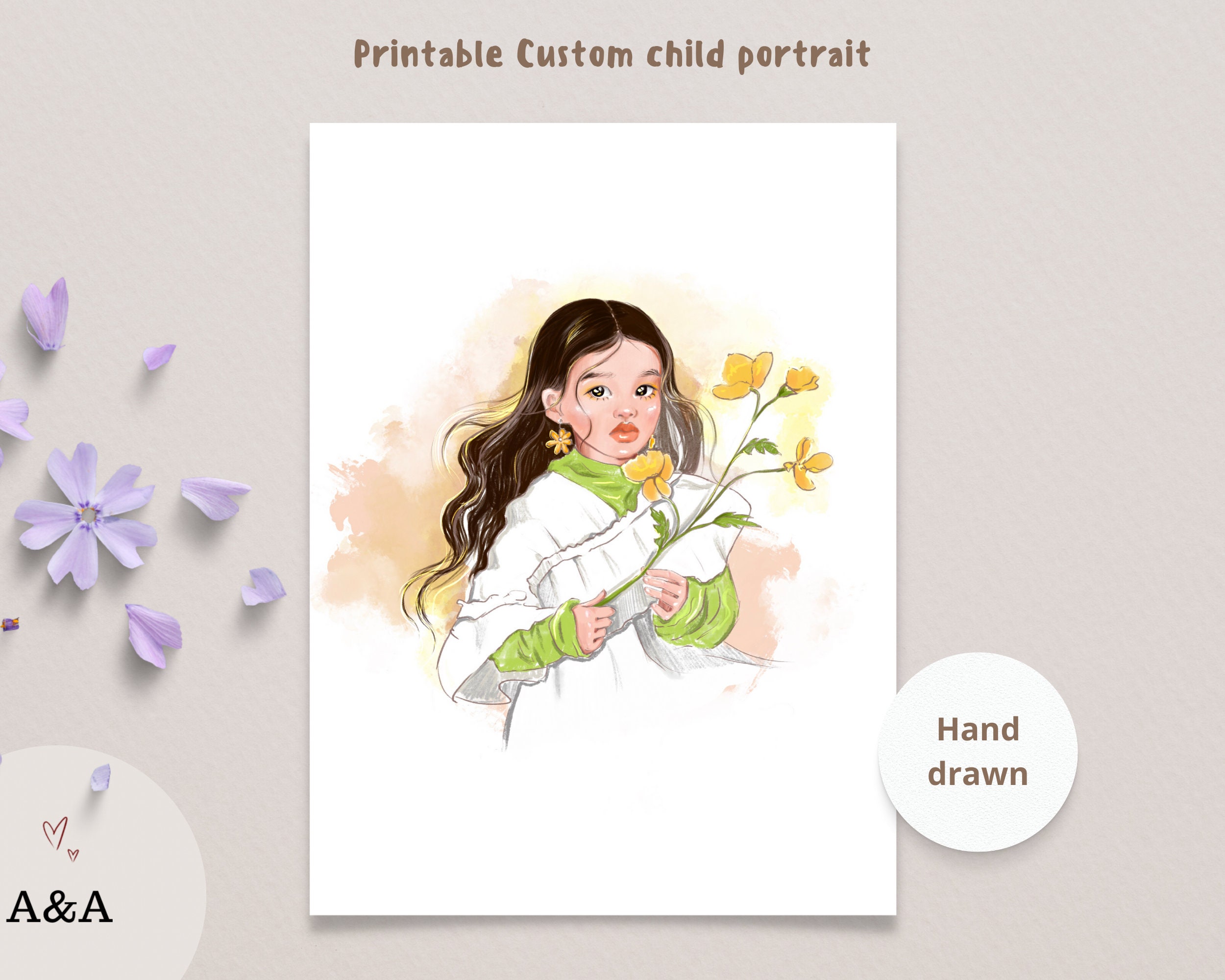 Unique Mothers Day Gift Personalized Family Portrait From Photo Custom ...