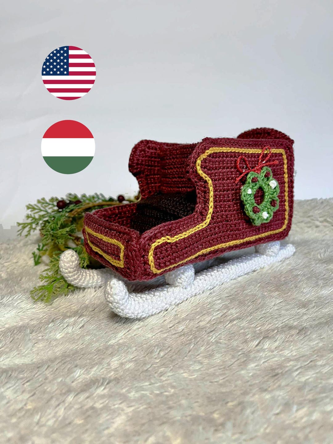 Christmas Sleigh Crochet Pattern | Beginner Amigurumi Sled (PDF Pattern ...
