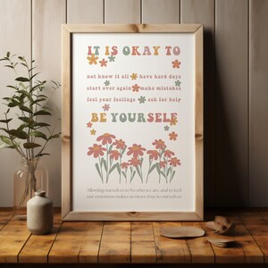 It is Okay to Be Yourself Poster Print | for Therapy Office Decor ...