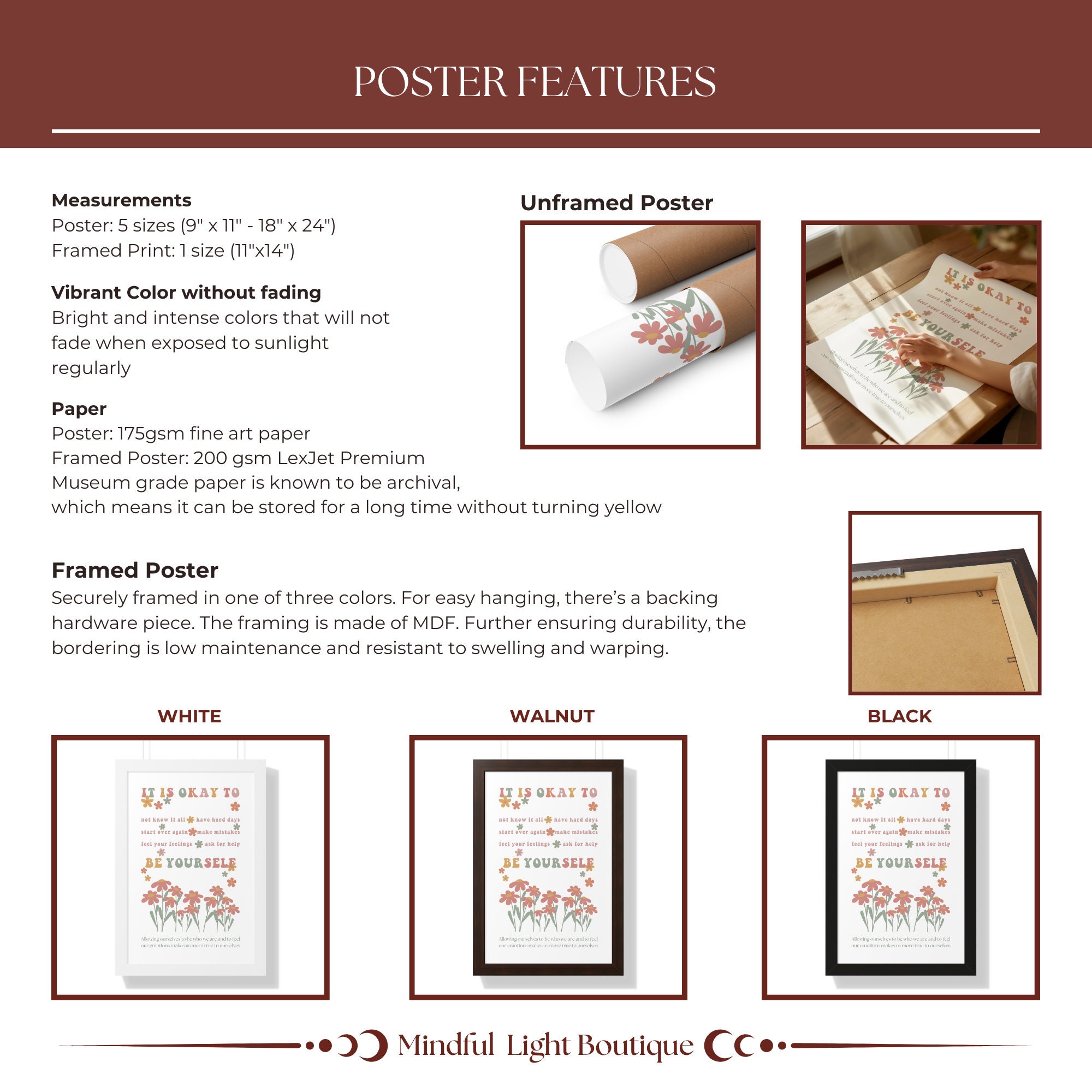 It is Okay to Be Yourself Poster Print for Therapy Office Decor School ...