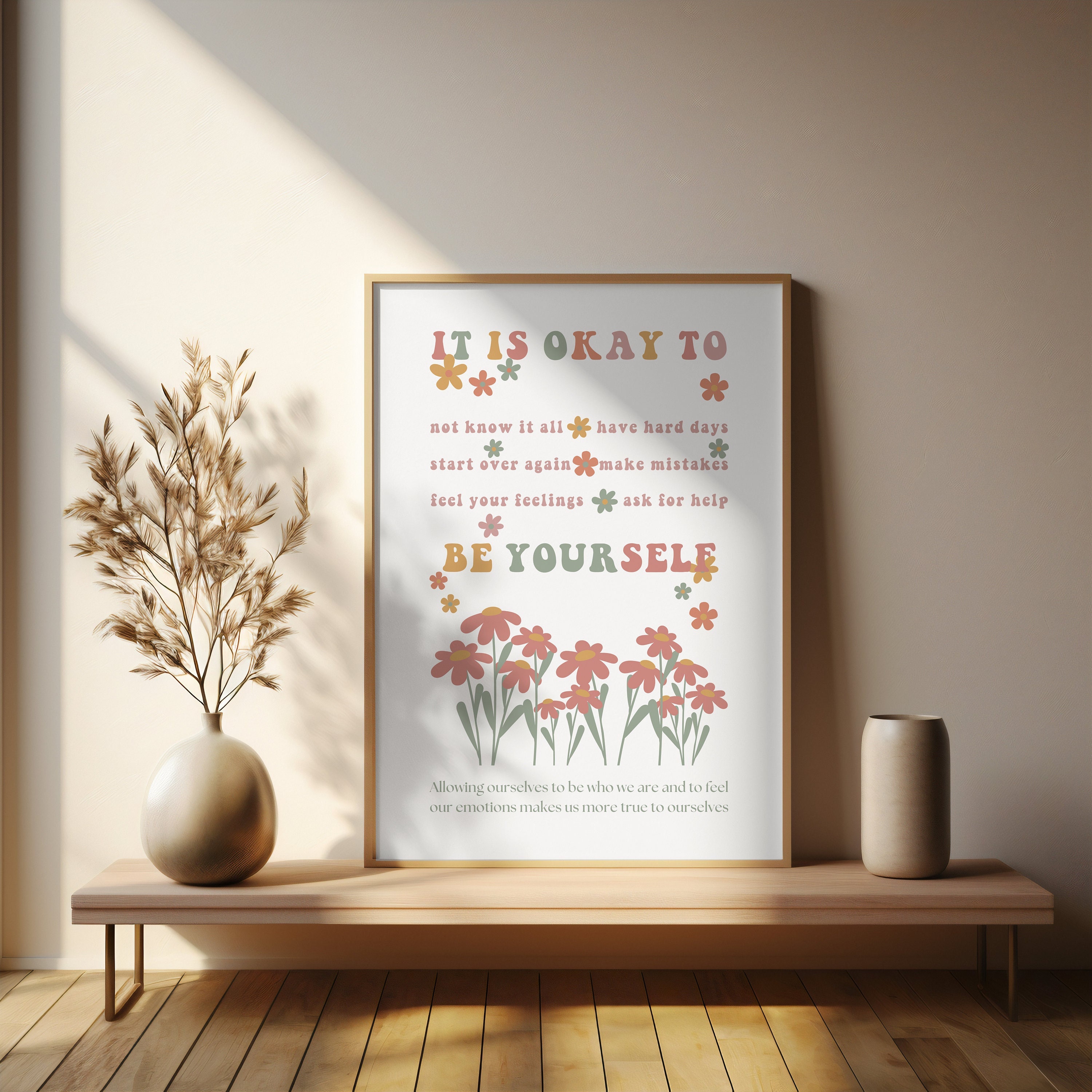 It is Okay to Be Yourself Poster Print for Therapy Office Decor School ...