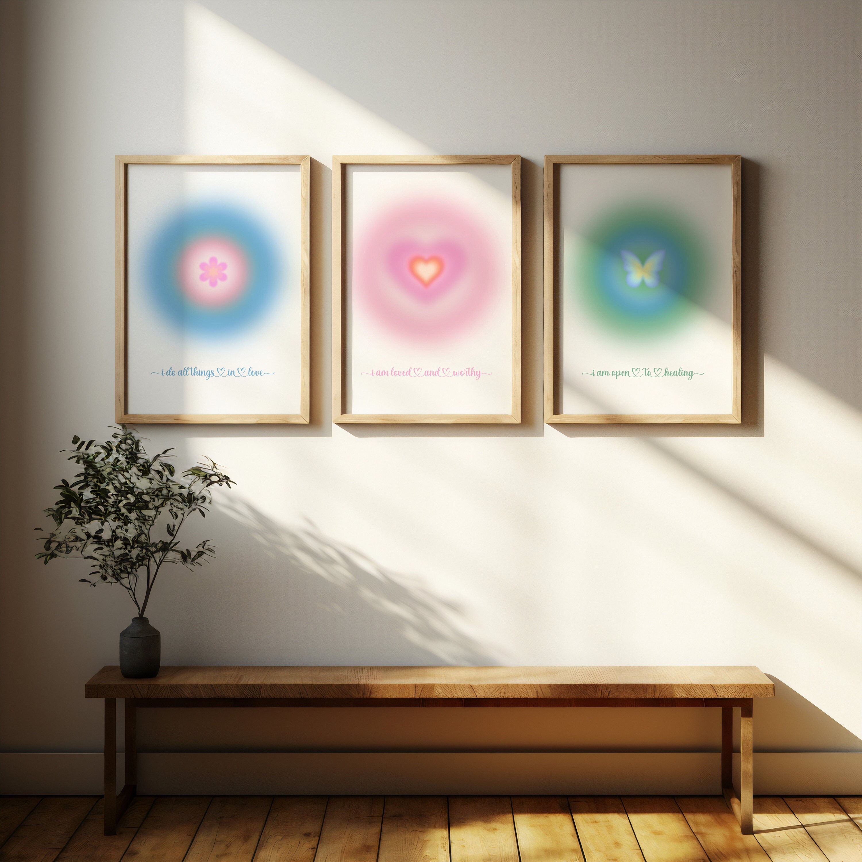 POSITIVE AURA POSTER Set 3 With Affirmations Great Gift for Therapy ...