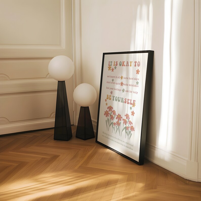It is Okay to Be Yourself Poster Print for Therapy Office Decor School ...