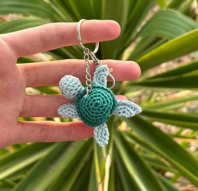 Crochet Sea Turtle Keychain Handmade Amigurumi Cute Bag Charm - Etsy