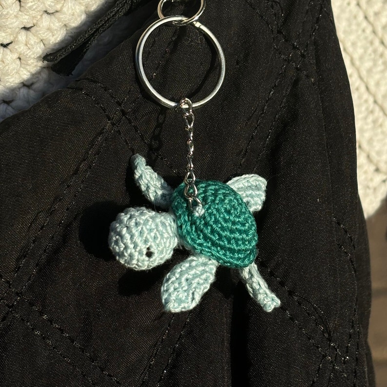Crochet Sea Turtle Keychain Handmade Amigurumi Cute Bag Charm - Etsy