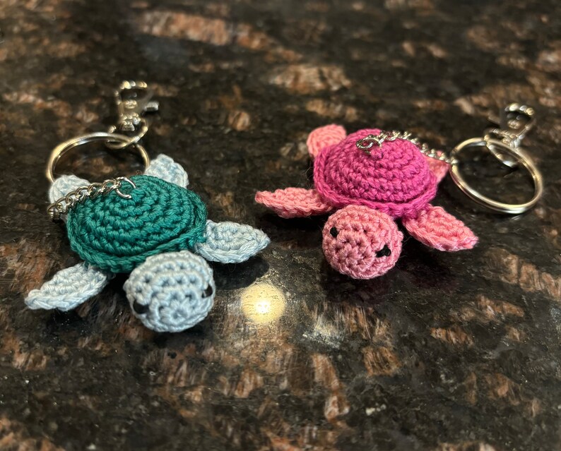 Crochet Sea Turtle Keychain Handmade Amigurumi Cute Bag Charm - Etsy