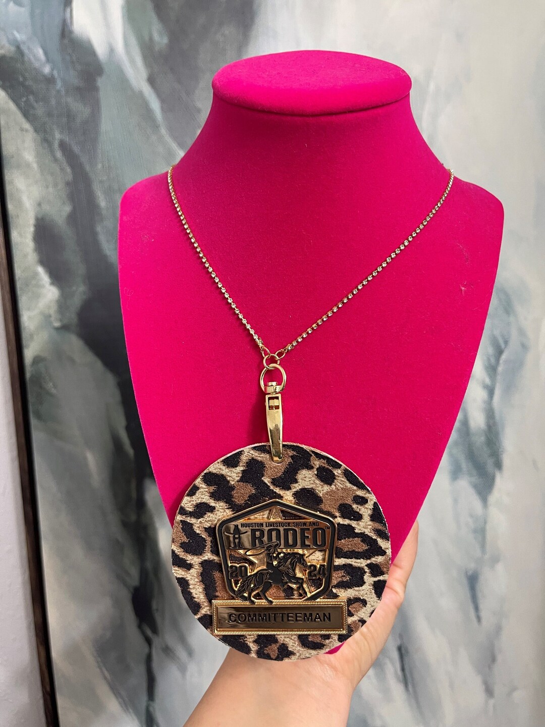 Rodeo Badge Holder With Dainty Faux Diamond Chain - Etsy