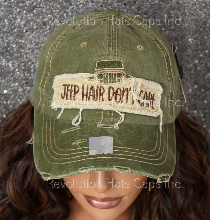 Jeep Hair Don't Care Cap Hat Trendy and Tip Vintage Distressed Army ...