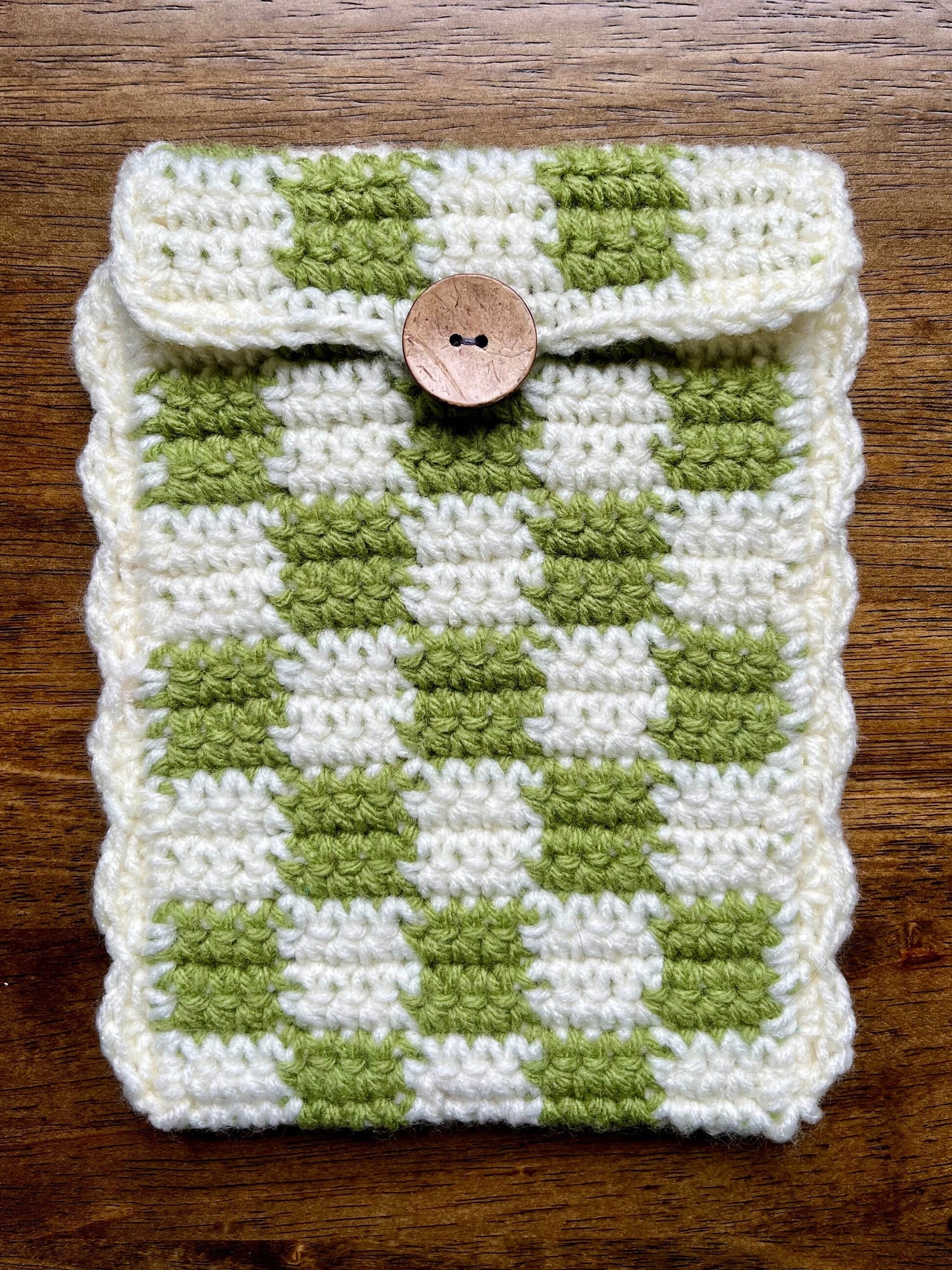 Checkered Crochet Kindle Sleeve, Handmade Kindle Cover, Bookish Gifts ...