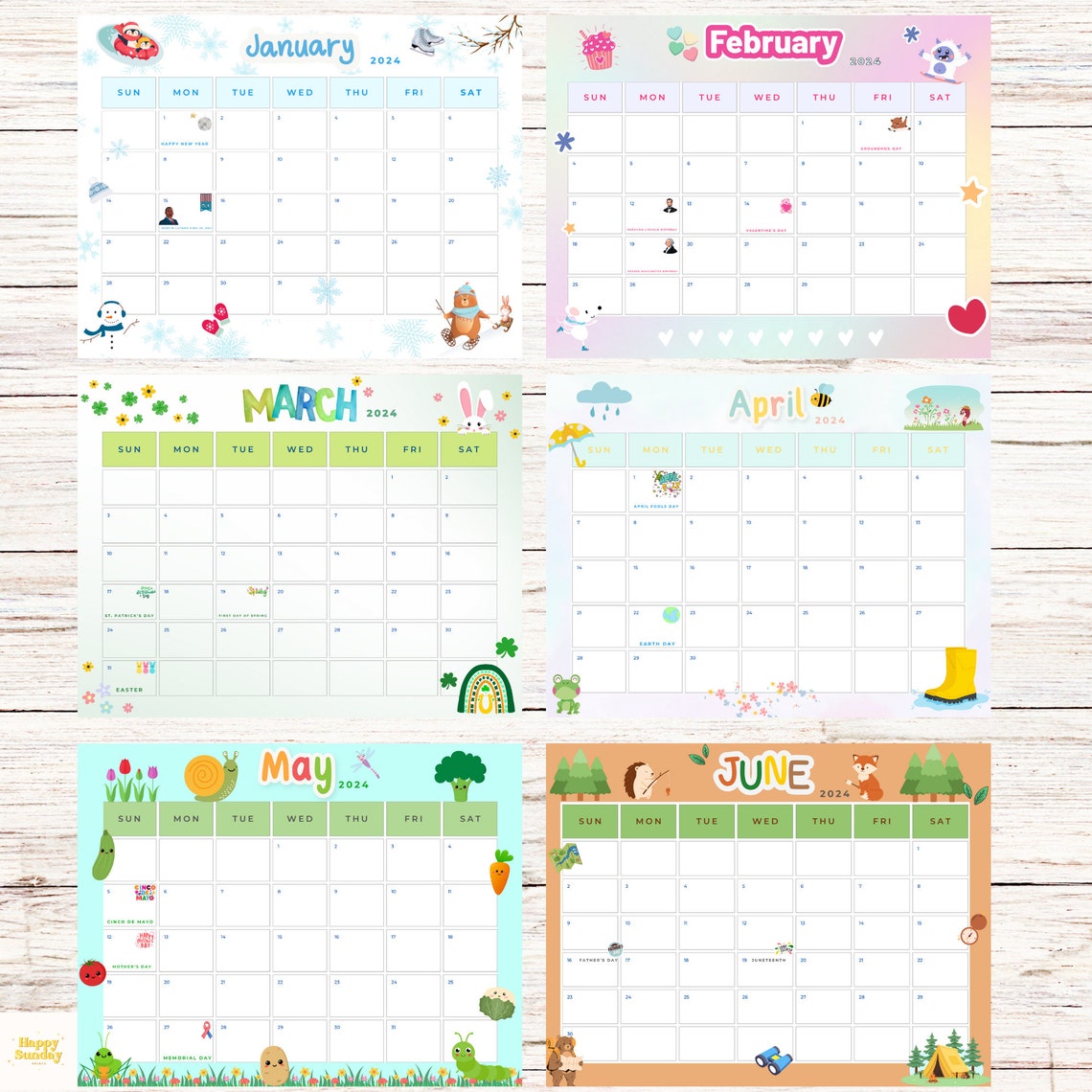 2024 Printable Kids Calendars Homeschool Calendars, Printable Kids ...