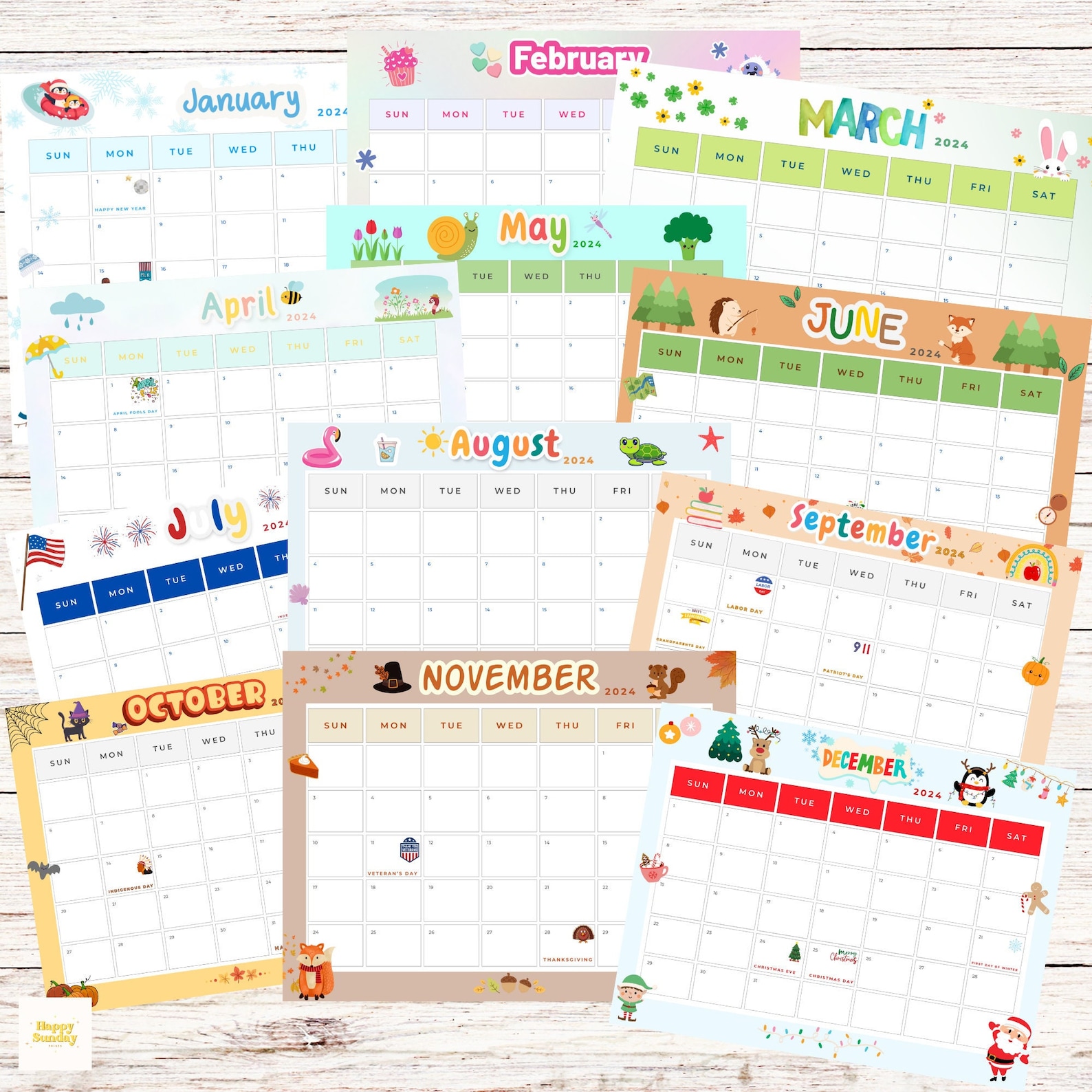 2024 Printable Kids Calendars Homeschool Calendars, Printable Kids ...