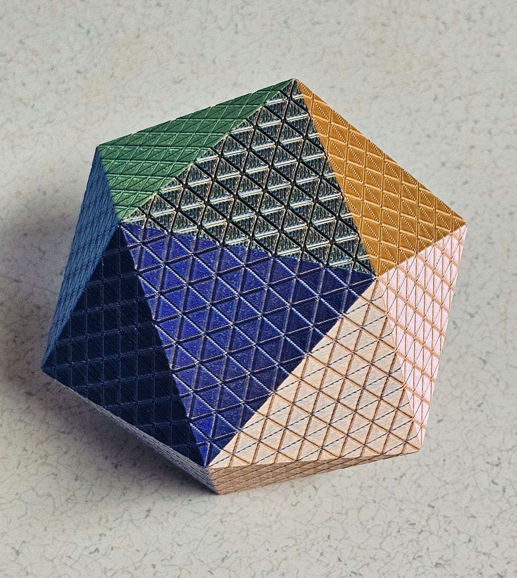 Icosahedron 3D Printed Model 20 Sided Polyhedron 4 Inch - Etsy