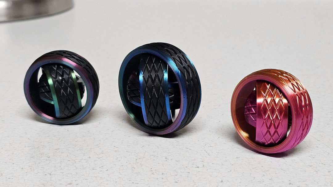3D Printed Gyro Spinner Knurled Texture - Etsy