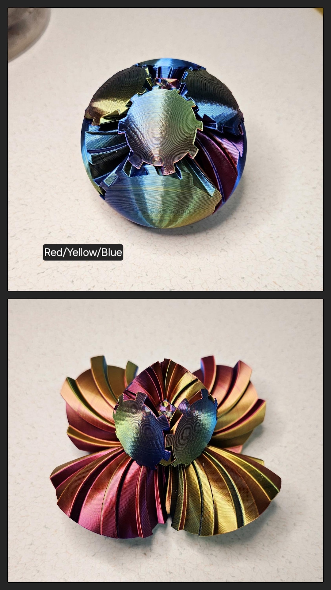 Gear Ball 2.0 Helical Gear Fidget Toy, 3d Printed, 3.25 Inch Diameter ...