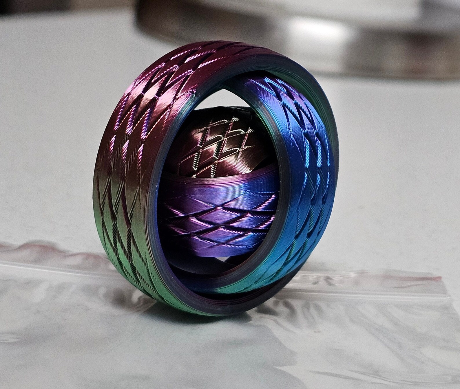 3D Printed Gyro Spinner Knurled Texture - Etsy