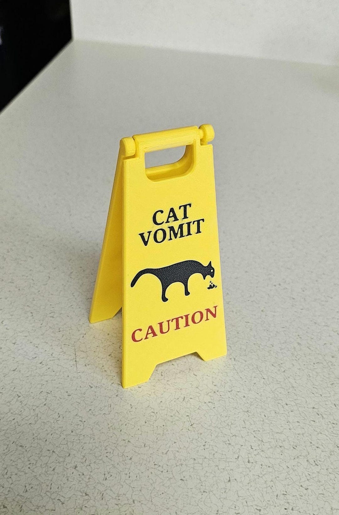 Cat Vomit Wet Floor Sign | Gag Gift | Stocking Stuffer | 5 Inch - Etsy