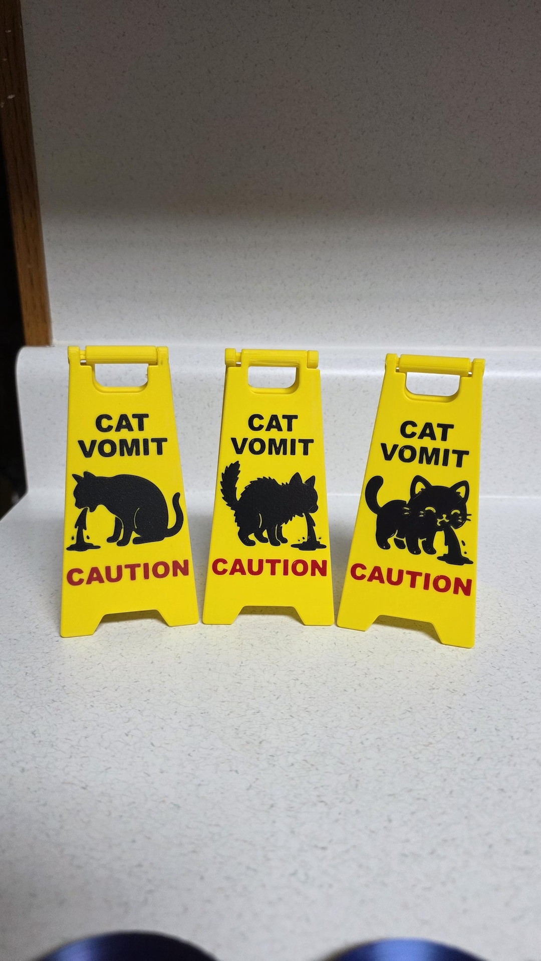 Cat Vomit Wet Floor Sign V2, V3, V4 Graphic Options | Updated Hinge ...