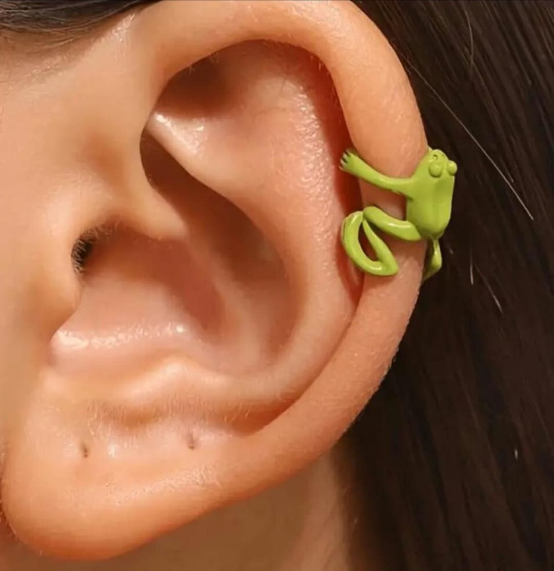 Frog Ear Cuff Adjustable Green | Handmade Fashion Jewelry | Tree Frogs ...