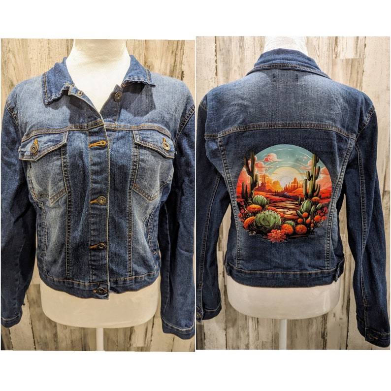 Jean Jacket Custom Designed One of a Kind Made to Order Cactus Dessert ...