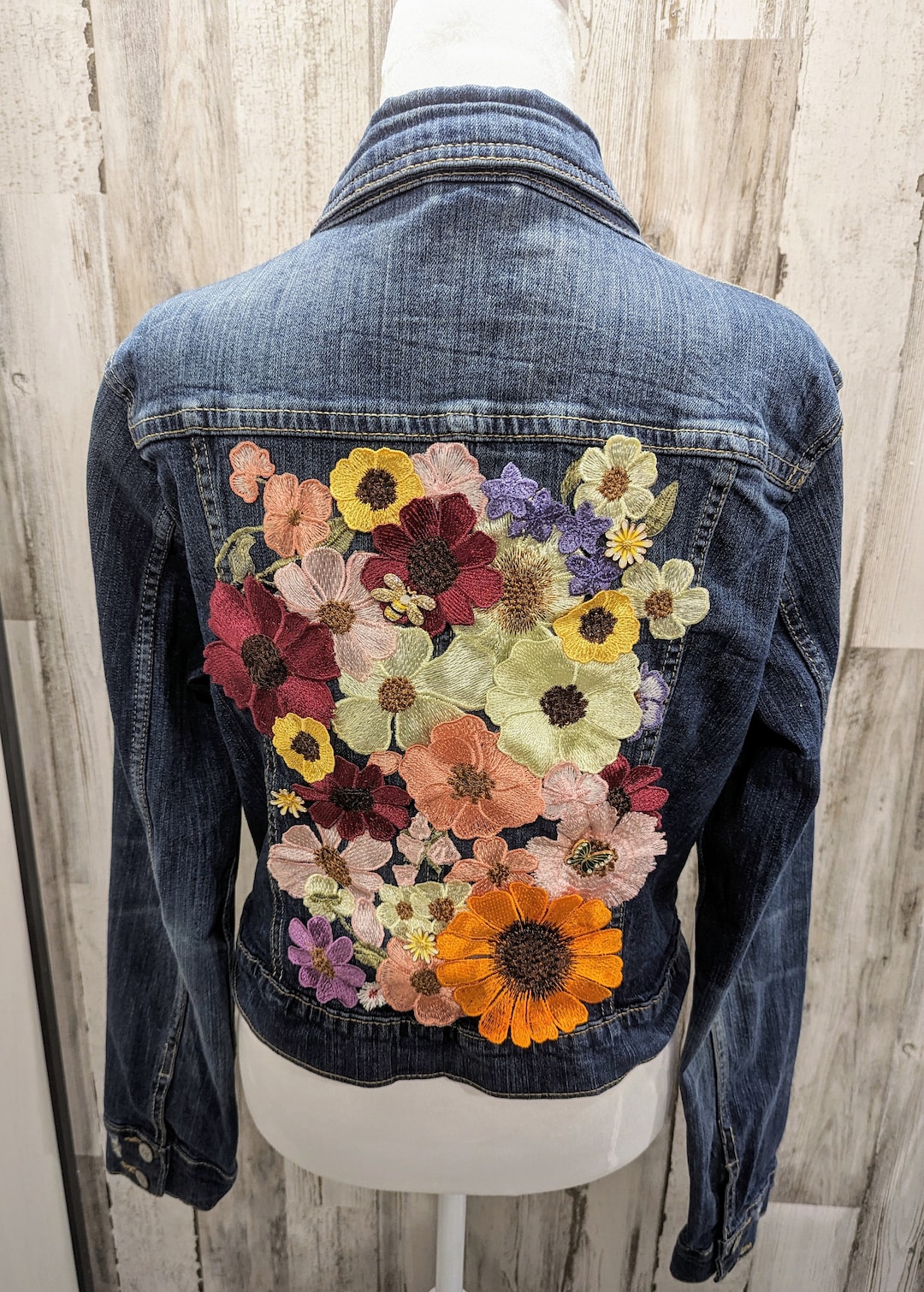 Jean Jacket Custom Designed One of a Kind | Made to Order | Floral ...