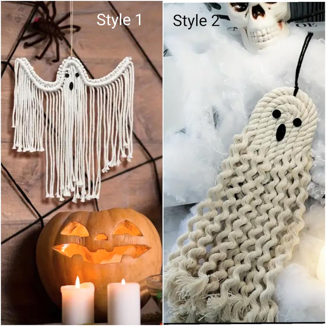 Crochet Ghost Hangers / Halloween Decor / Boho / Macrame / Ghosts ...