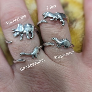 Dinosaur Rings Adjustable | Best Friend Rings | Triceratops ...