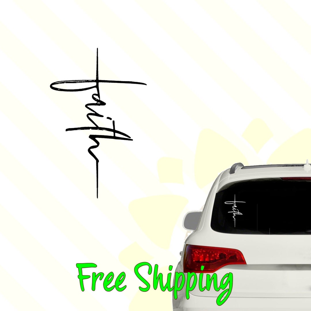 Faith Cross Vinyl Decal Window Sticker | Bumper Laptop Tumbler Sticker ...