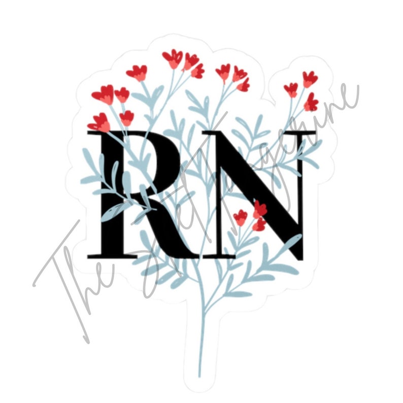 INSTANT DOWNLOAD RN Registered Nurse Floral Digital File Decals ...