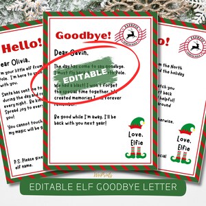 EDITABLE Elf Goodbye Letter, Elf Departure Letter, Elf Leaving Letter ...