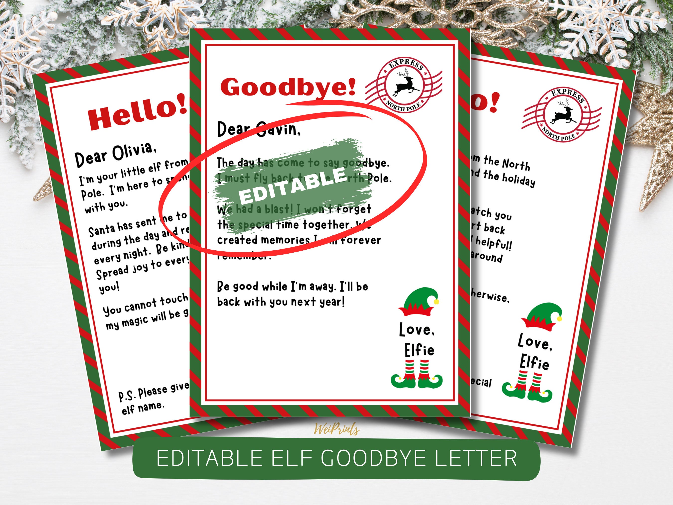 EDITABLE Elf Goodbye Letter, Elf Departure Letter, Elf Leaving Letter ...