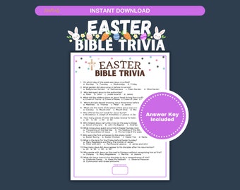 Easter Bible Trivia Game, Printable Easter Trivia, Easter Party Game ...