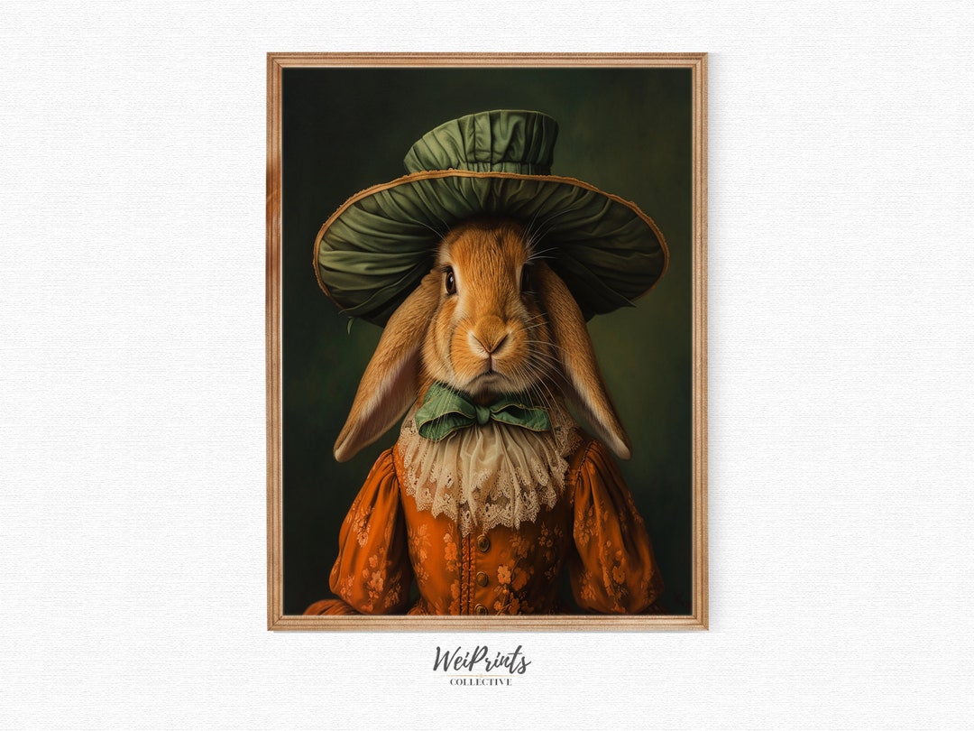 Renaissance Animal Portrait, Royal Rabbit Portrait, Renaissance Animal ...