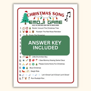 Christmas Emoji Pictionary Christmas Songs Christmas Printable Game ...