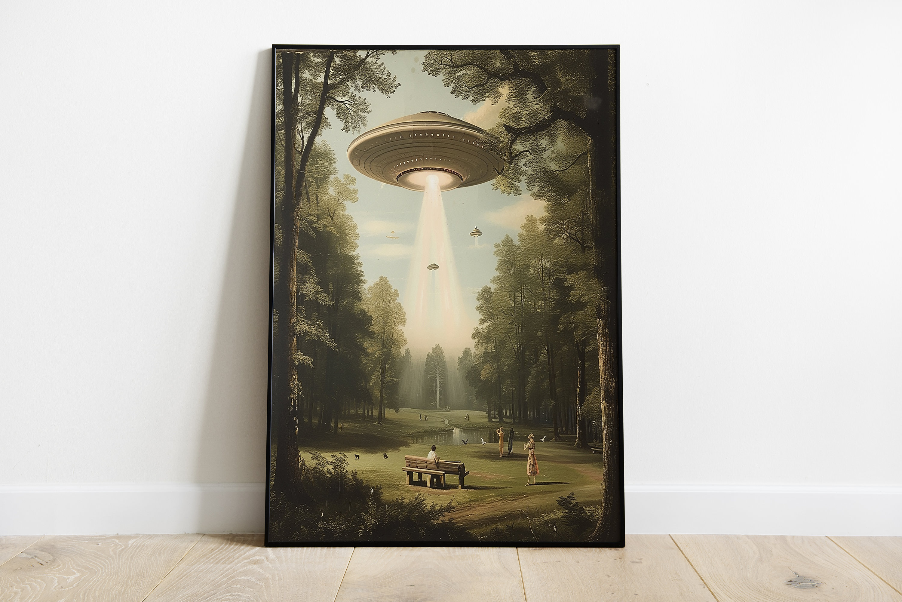 Download Quirky Victorian Landscape UFO Art With Altered Humor ...