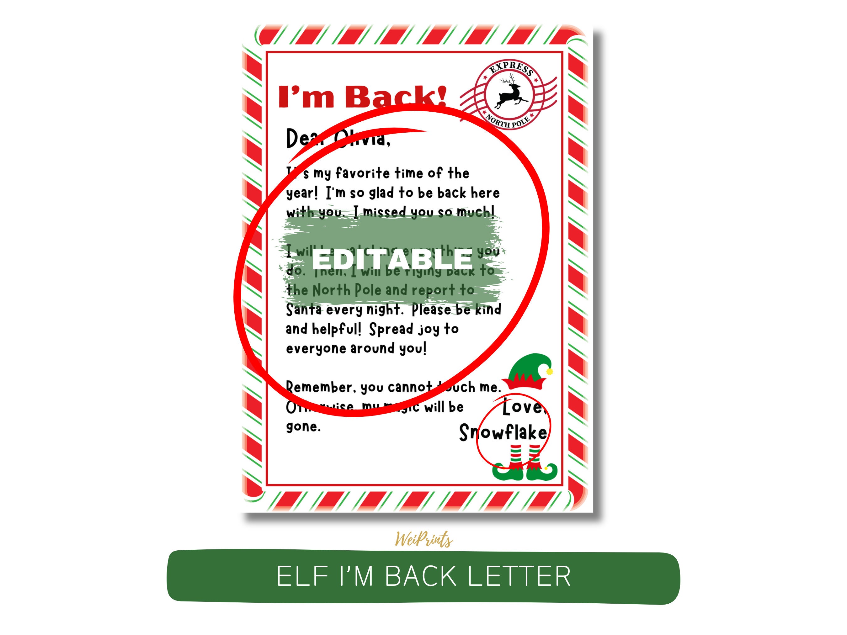 EDITABLE Elf I'm Back Letter, Elf Arrival Letter, Elf Got Back Letter ...