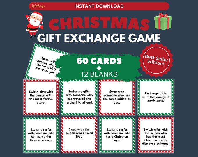 Christmas Gift Exchange Game Printable, Gift Swap Game, Secret Santa ...