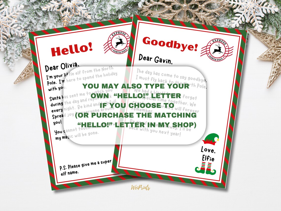 EDITABLE Elf Goodbye Letter, Elf Departure Letter, Elf Leaving Letter ...