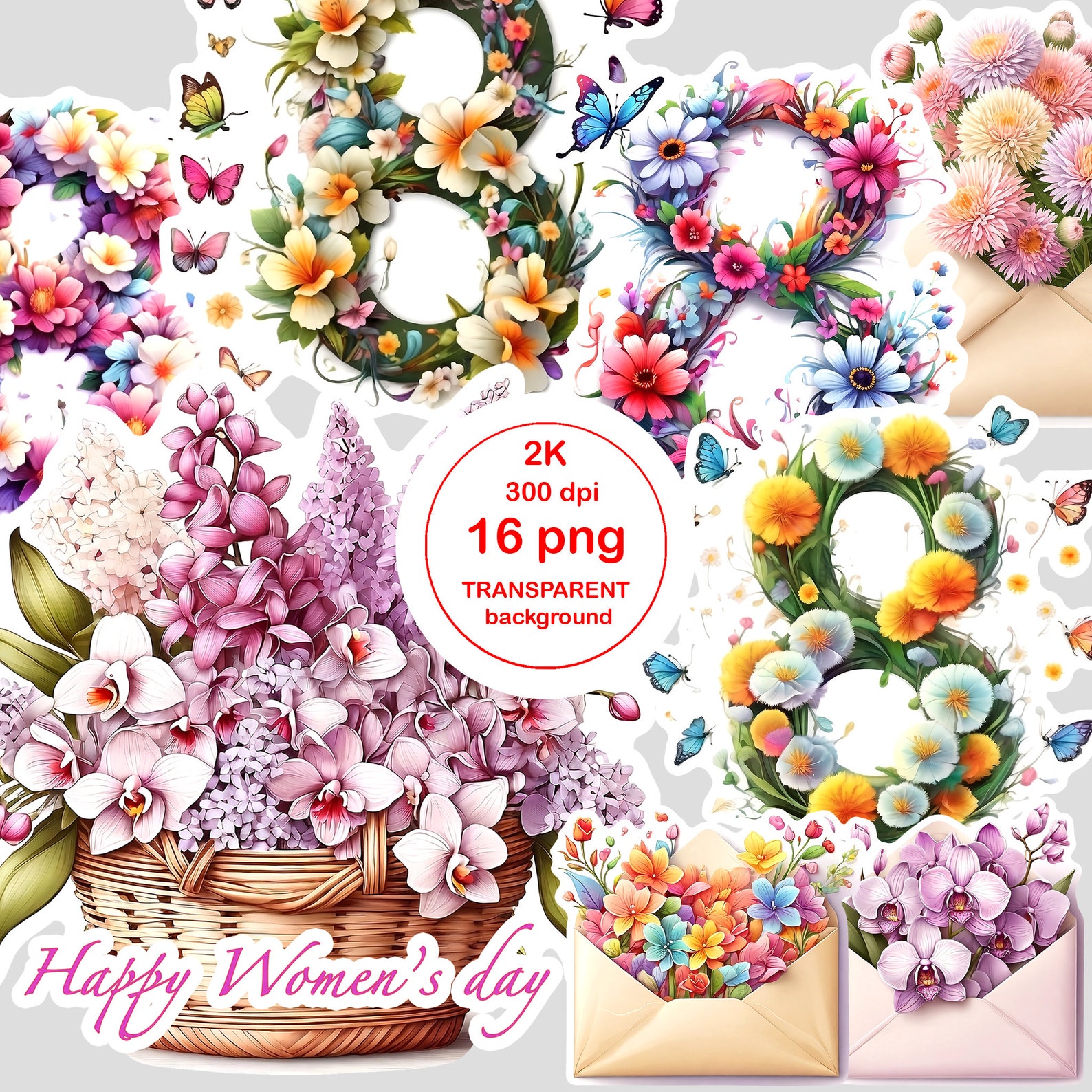 Women's Day Watercolor Clipart, International Women's Day Clipart, 8th ...