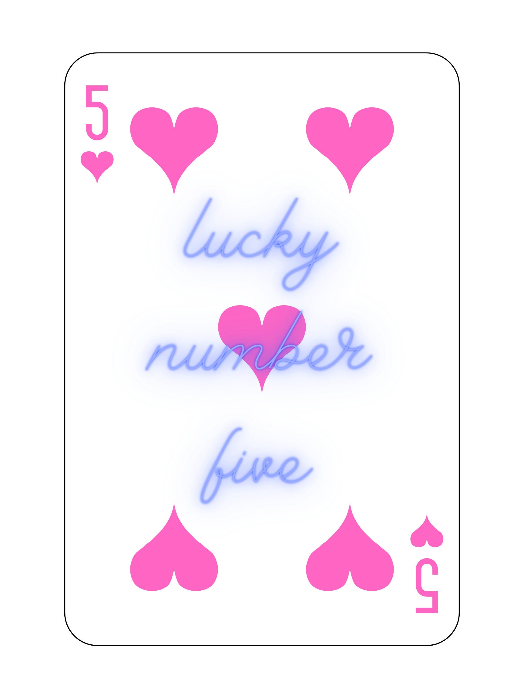 Neon Lucky Number 5 Digital Art - Etsy