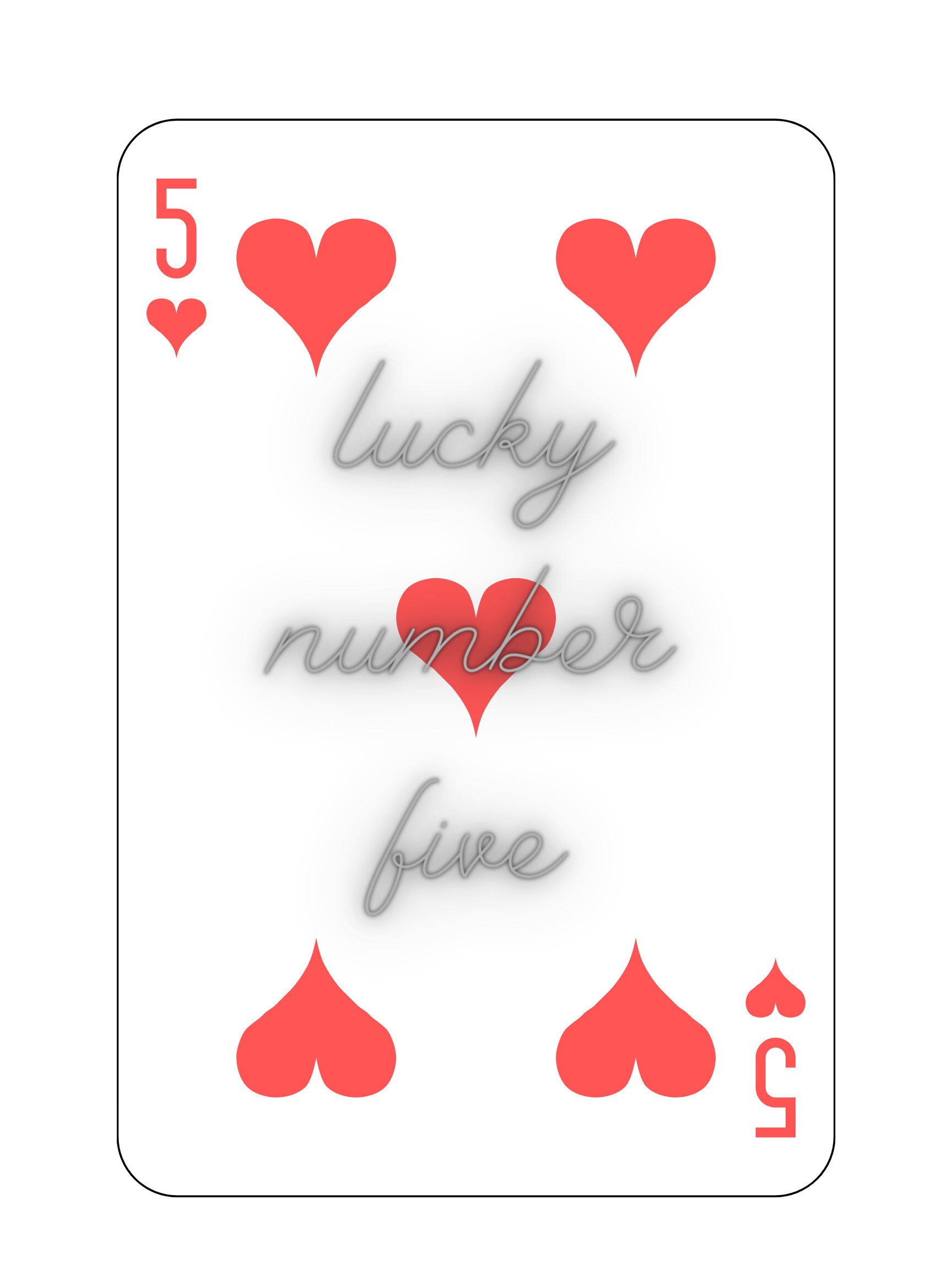 Neon Lucky Number 5 Digital Art - Etsy