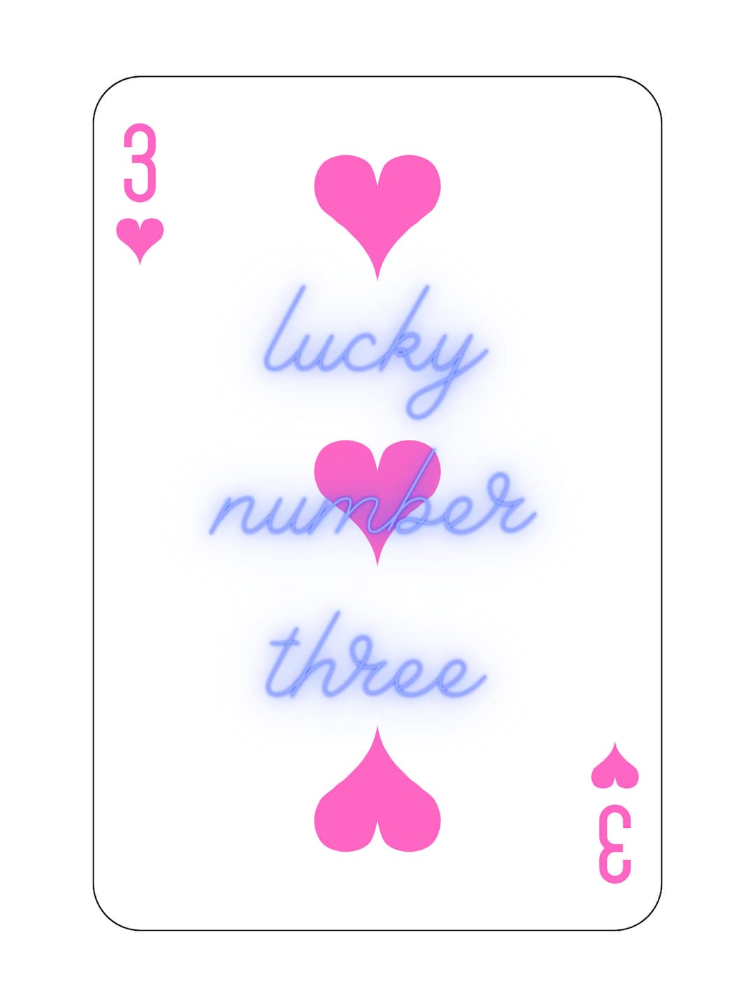 Neon Lucky Number 3 Digital Art - Etsy