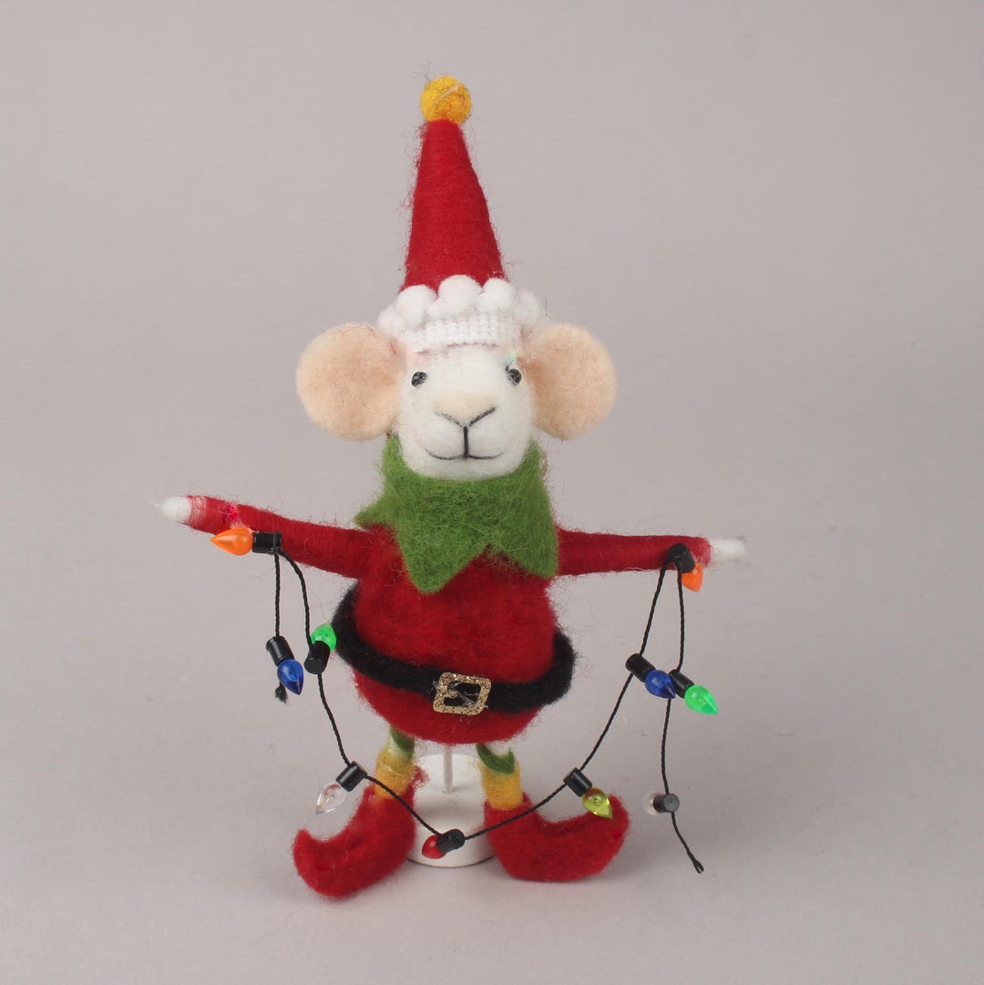 Handmade Felt Elf Mouse With Lights - Santas Helper Dressup - Christmas ...