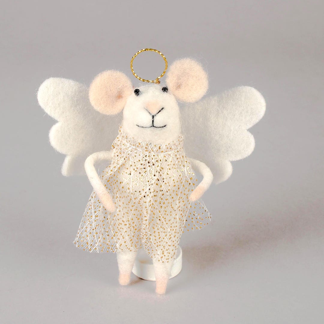 Handmade Felt Angel Mouse - Angel Dressup - Christmas Tree Decoration ...