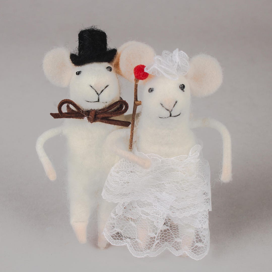 Handmade Felt Wedding Couple Mice Wedding Gift - Etsy